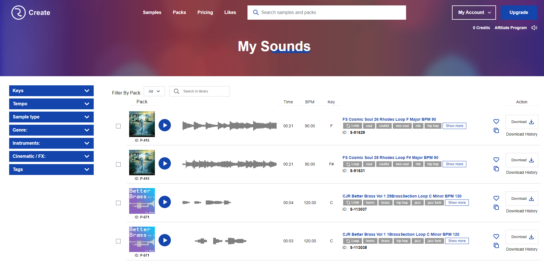 How to Download One-Shots, Loops & Sample Packs using RouteNote Create - RouteNote Create Blog
