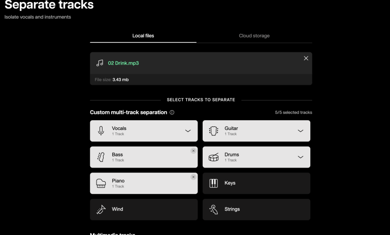Moises AI: Multi instrument stem separation and more - RouteNote Create ...